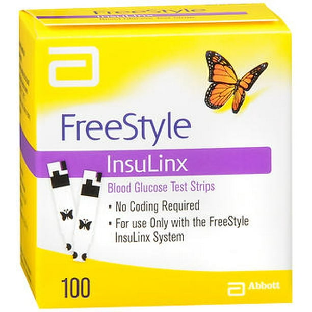 FreeStyle InsuLinx Blood Glucose Test Strips, 100 ct - Walmart.com
