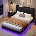 GarveeHome Full Size Floating Bed Frame with LED Lights, Velvet ...