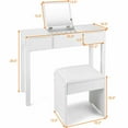 Free Shipping! Costway White Vanity Dressing Table Furniture Stool ...