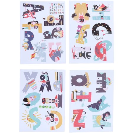 ABC Stickers, 4Pcs ABC Stickers Alphabet Decals 26 English Alphabet ...
