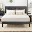Mellow Nola Upholstered Platform Bed Frame with Headboard, Dark Gray ...