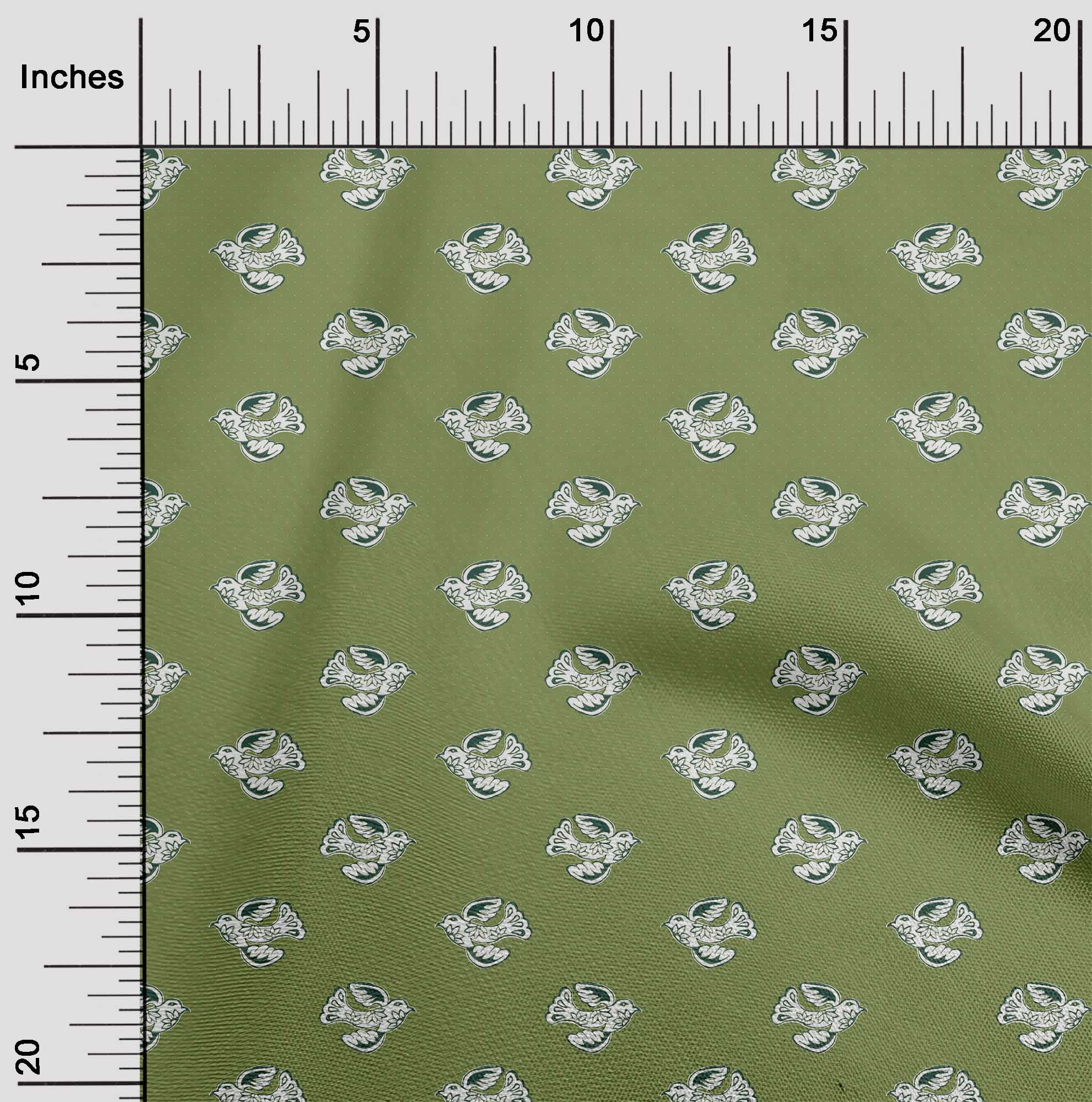 oneOone Cotton Flex Fabric Dot & Bird Block Print Fabric By The Yard 40 ...