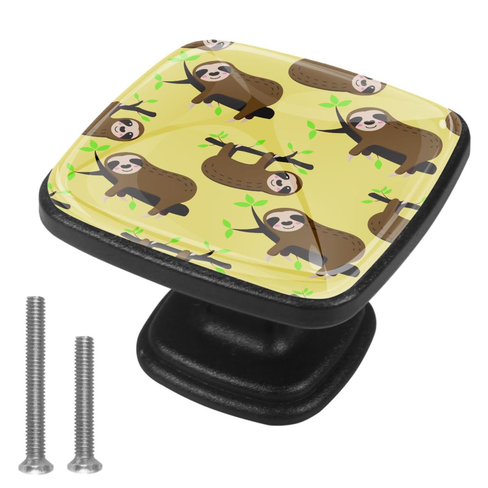 4 Pcs Cabinet Handle Drawer Pulls Sleeping Sloth Knobs with Screws ...