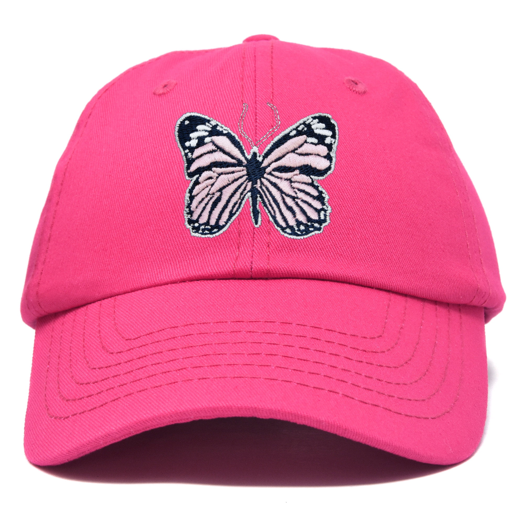 DALIX Pink Butterfly Hat Cute Womens Gift Embroidered Girls Cap in Hot ...