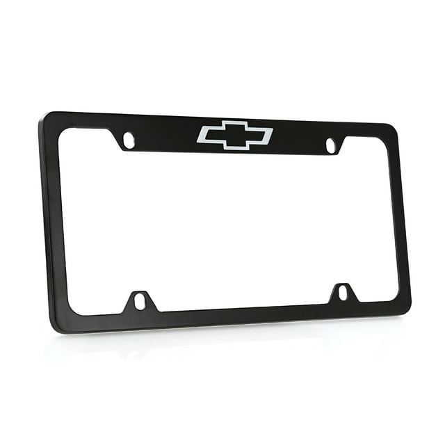 Chevrolet Logo Black Metal License Plate Frame Holder - Walmart.com