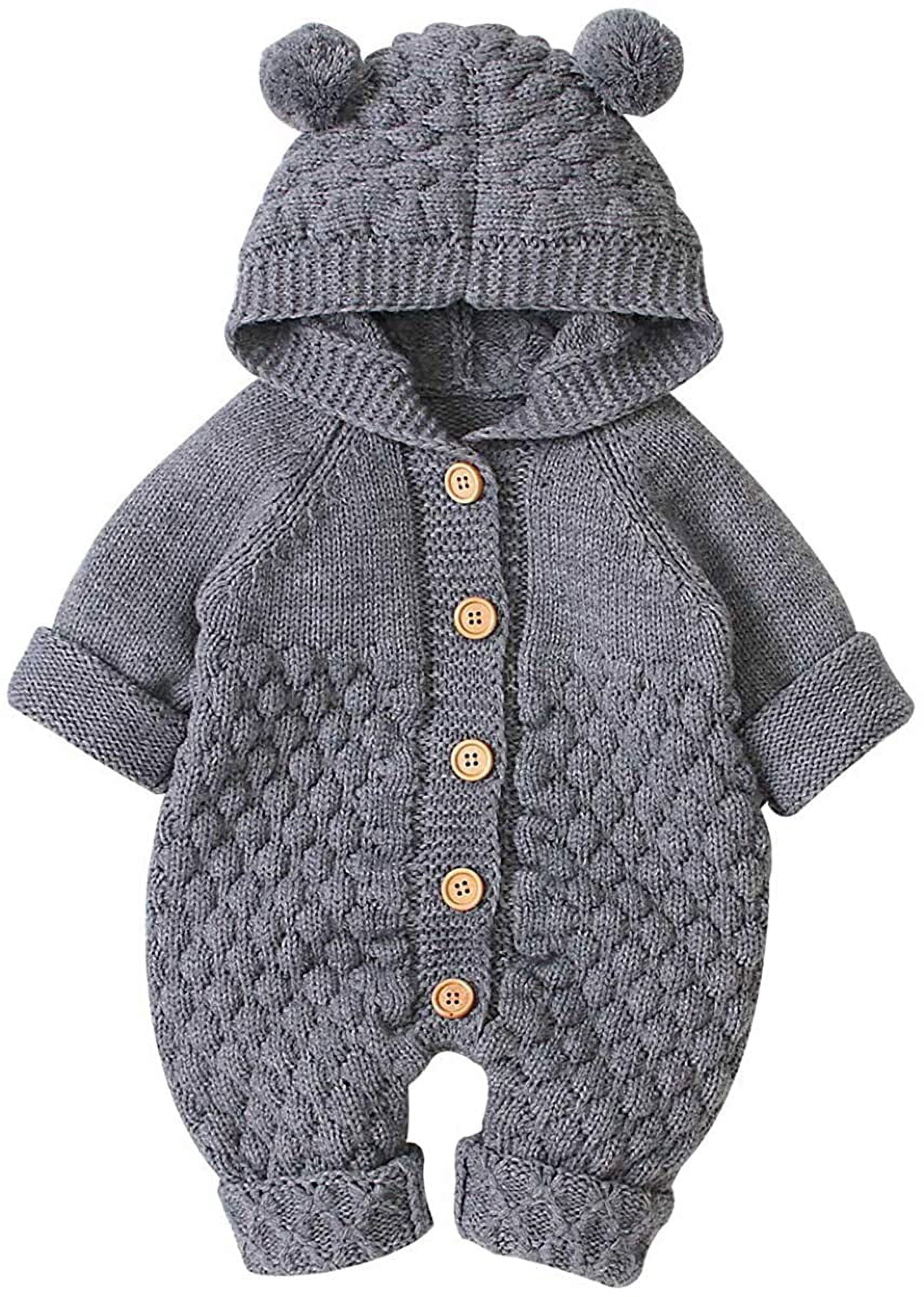 Conjunto de suéter con capucha y mono de punto con orejas de oso para ...