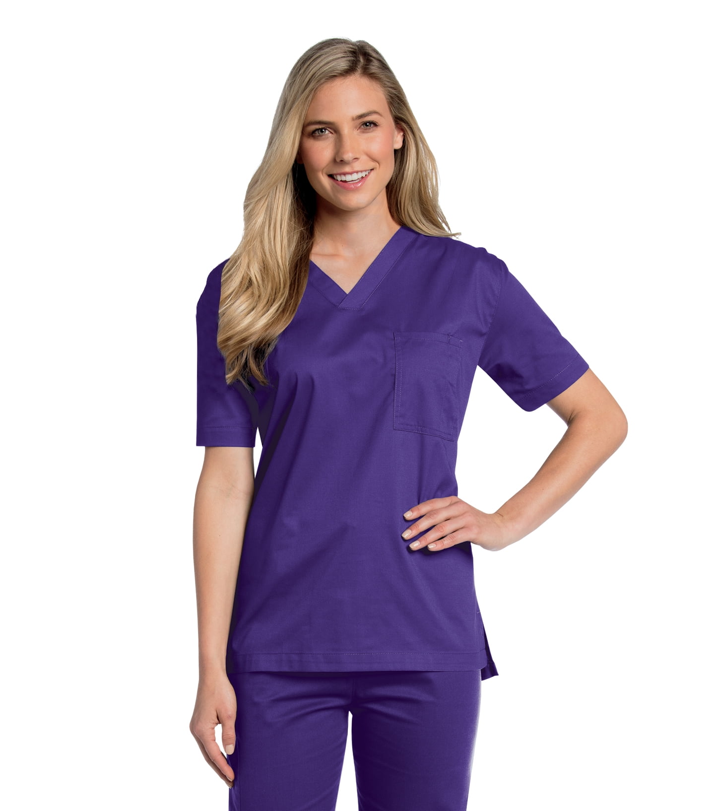 Landau All Day Unisex Mechanical Stretch One Pocket V-Neck Scrub Top ...