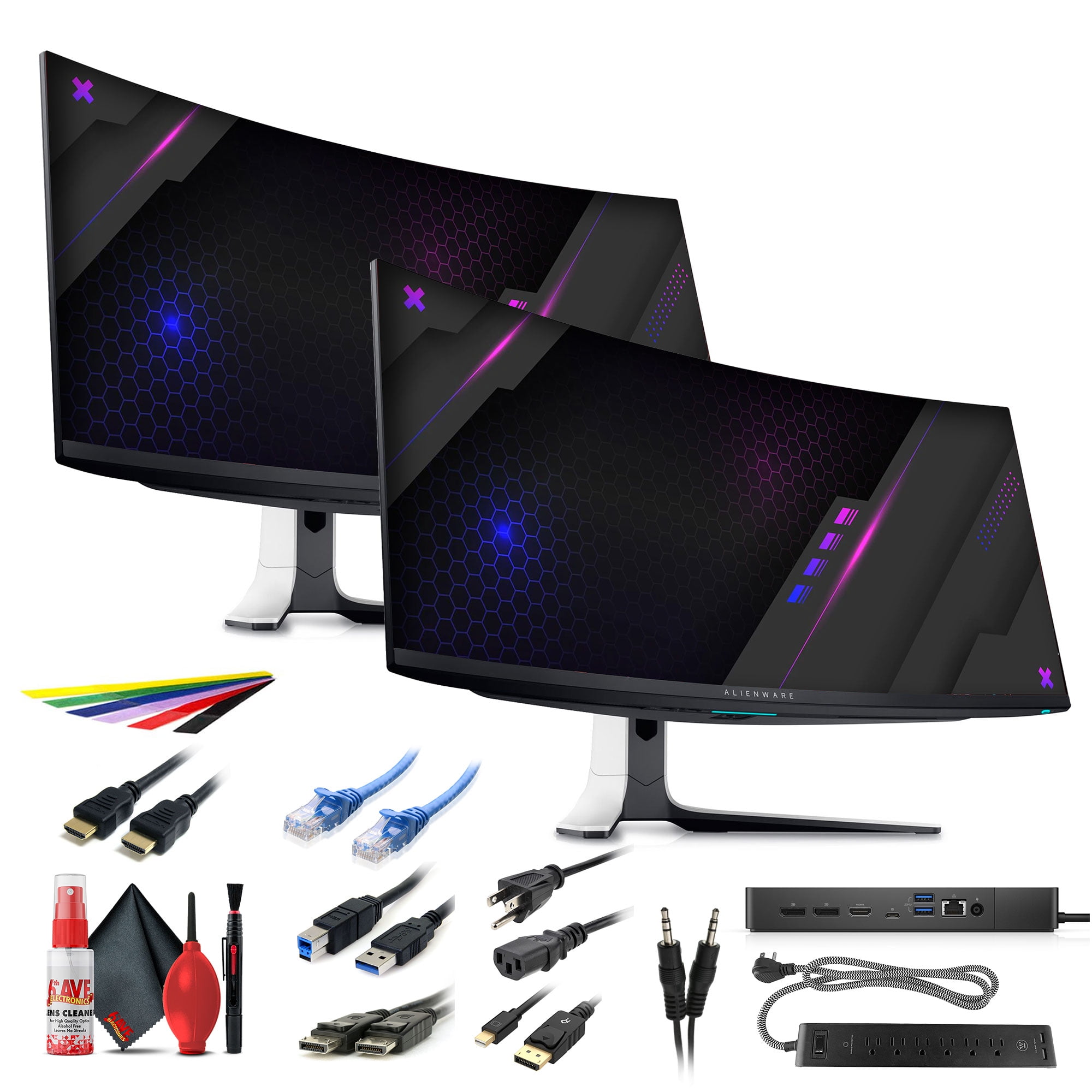 2 x Alienware AW3821DW 38" 1440p 144Hz Curved Gaming Monitor (AW3821DW ...