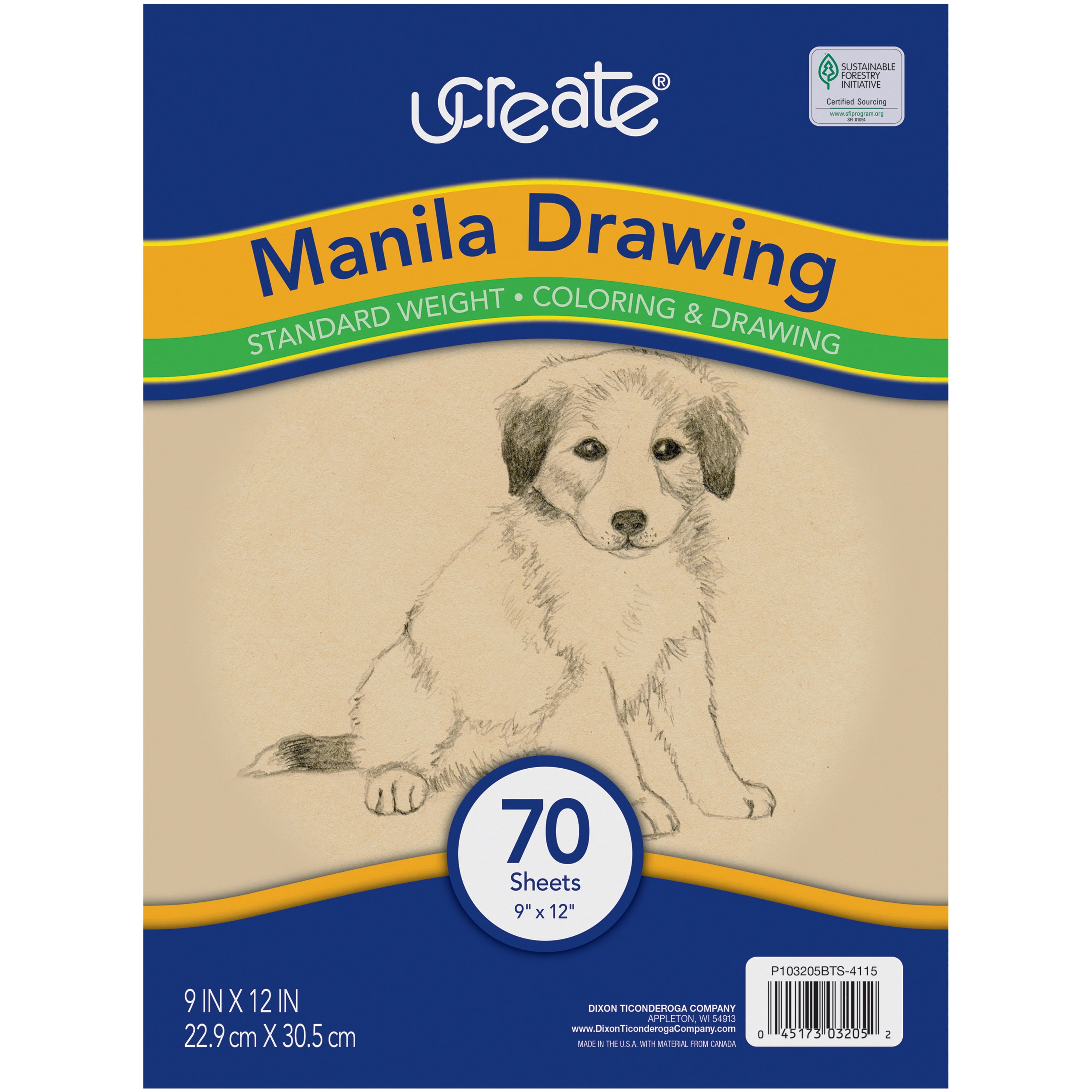 Ucreate Drawing Paper, Standard Weight, 9 in x 12 in, Manila, 70 Sheets ...