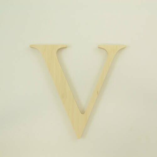 Package of 1, 14 Inch X 1" Thickness Baltic Birch Wood Letter "V" in ...