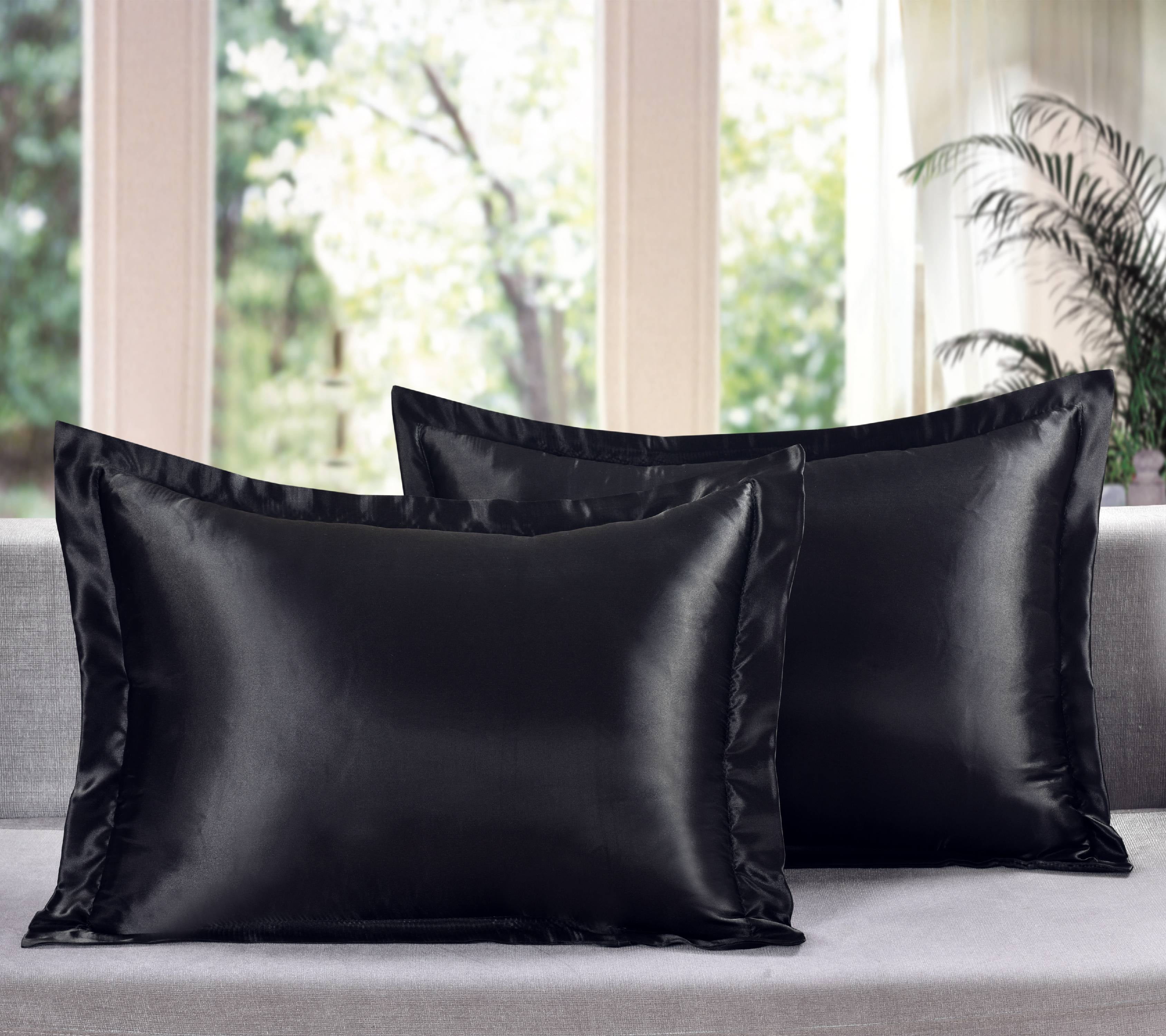 Aiking Home Vibrant Shiny Satin Pillow Cases (Pack of 2), Size 20''x36 ...