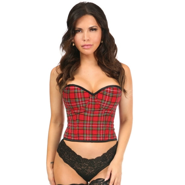 Daisy Corsets Daisy Corsets Lavish Red Plaid Underwire Bustier