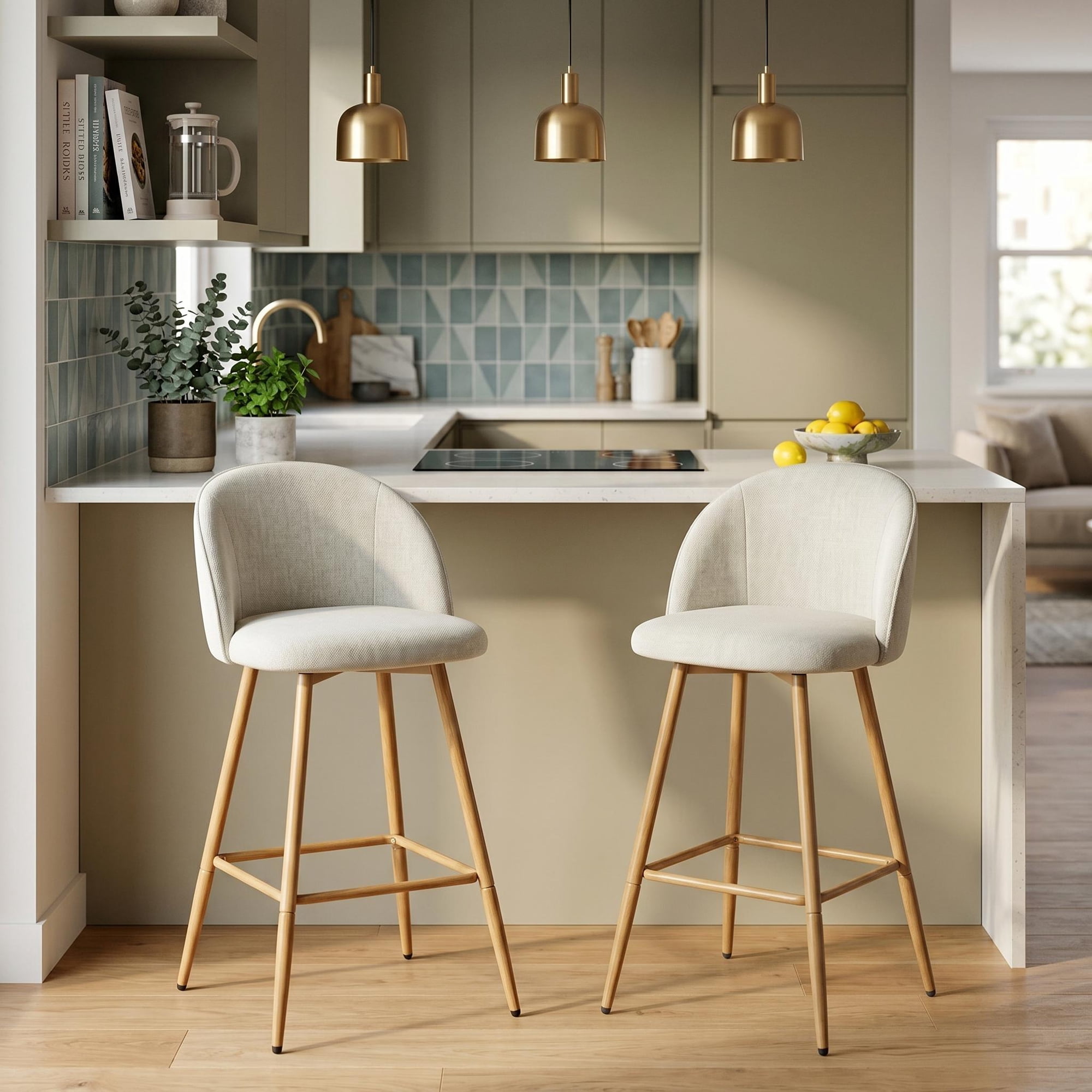 Click here for Homy Casa 2-Piece Counter Height Bar Stools  Uphol... prices