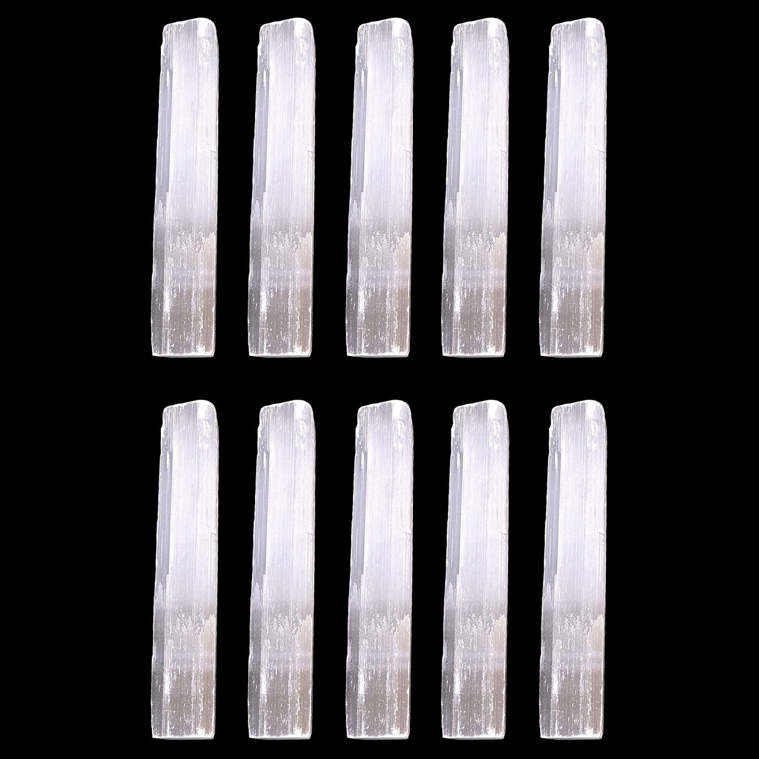 Soul Sticks 10 Pack 4 inch Selenite Crystal Wands Pack Selenite Sticks ...