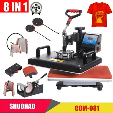 SHUOHAObrand Cheap 38*38CM 8 in 1 Combo Heat press Machine Sublimation Printer 2D Heat Transfer ...