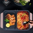 Portable Mini Hot Pot ,2 in 1 Electric Hot Pot BBQ with Grill,Non-Stick Hot Pot and Frying Pan ...