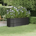 vidaXL Raised Garden Bed Raised Flower Bed Galvanized Steel Outdoor ...