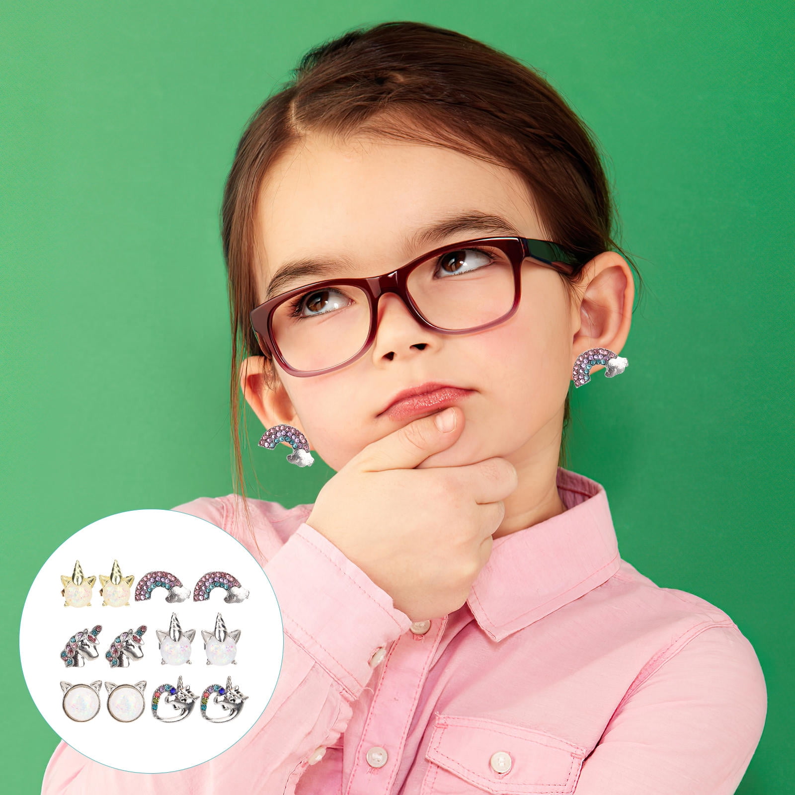 Click here for Ounona Girls Rhinestone Clip On Earrings Cartoon D... prices
