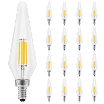 Luxrite E12 Candelabra LED Light Bulbs, 2700K, Dimmable, 4.5W, 500 ...