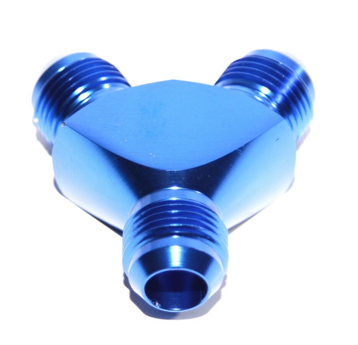 BLUE Male Flare Y-Block Fitting Adapter AN10 10-AN Male to 2X AN10 10 ...