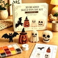3D Beaded Skeleton DIY Kit Halloween Craft 4 Piece Bat Pumpkin Ghost ...