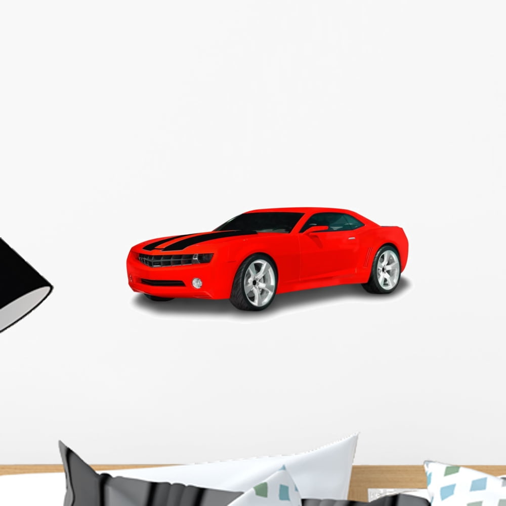 Red Sports Car Wall Mural by Wallmonkeys Peel and Stick Graphic (18 in ...
