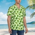 Bingfone Men's Short Sleeve Button Down Shirts Hawaiian Broccoli 3 ...