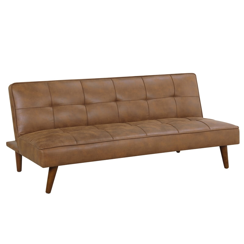 OadeerHome Ezmee 66.1'' Faux Leather Sofa Bed In Light Brown - Walmart.com