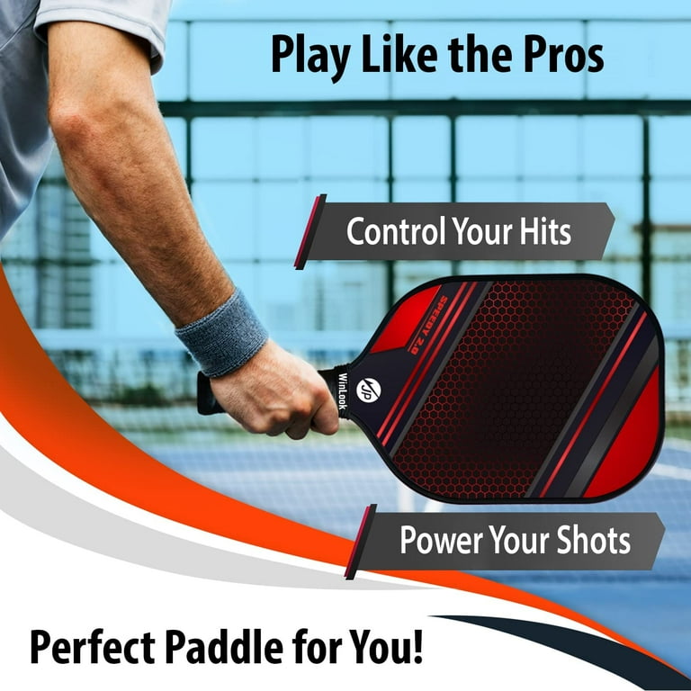JP WinLook Premium Pickleball Paddles Set Pickle Ball Rackets, Red and ...