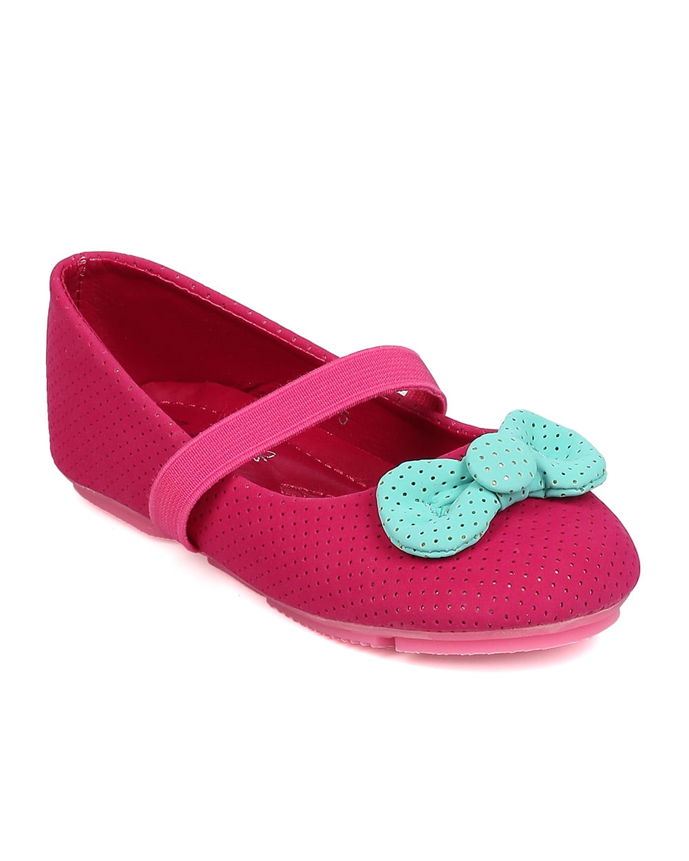 New Girl Betani Ada-5 Leatherette Perforated Bow Tie Mary Jane Flat ...