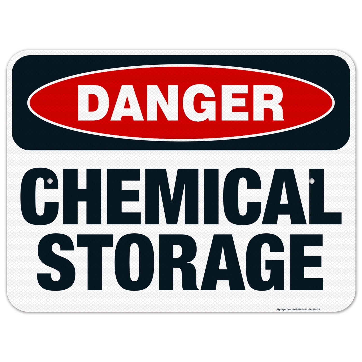 Danger Chemical Storage Sign, OSHA Danger Sign, 18x24 Reflective ...