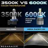 Mega Racer Combo 2 Sided H11 9005 HB3 Fog Light Bulb Kit 4 PACK ...