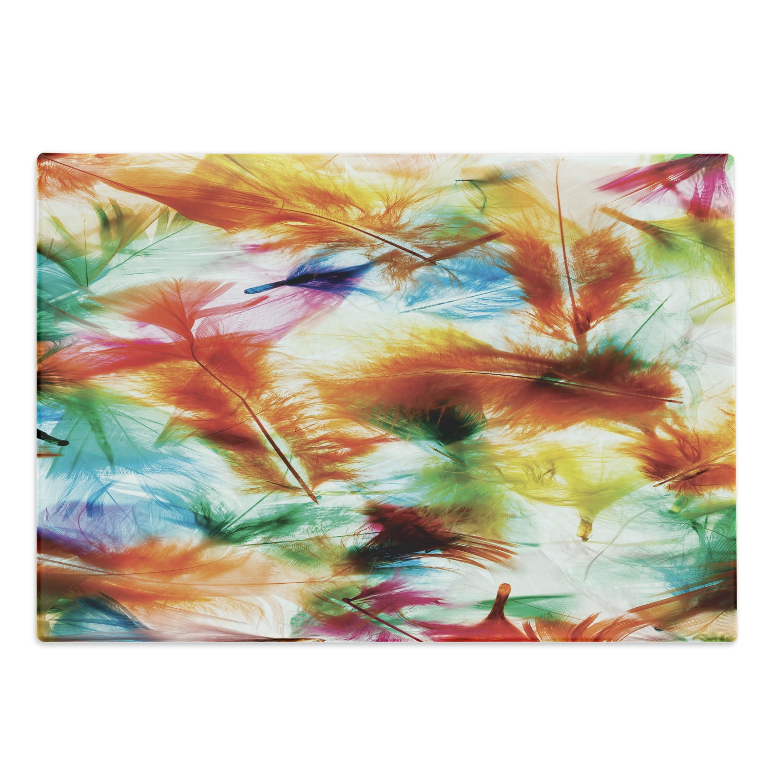 Colorful Cutting Board, Psychedelic Blurry Mix of Feathers Pure Energy ...