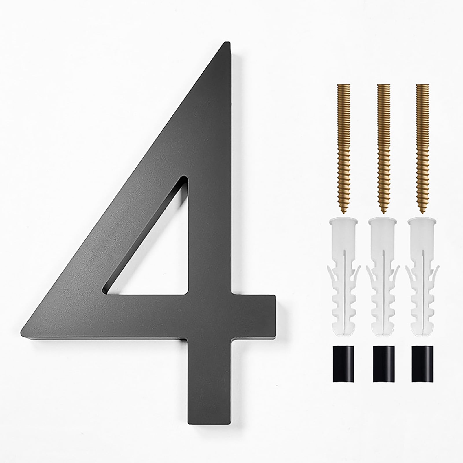 3D Floating Address Sign Stainless Steel Black For Door Garden Box ...