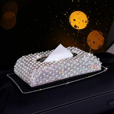 Decorative Tissue Box Luxury Pearls Car Tissue Box Crystal Diamond ...