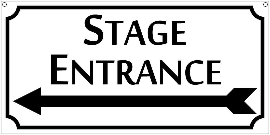 Stage Entrance Left arrow- 6x12 Aluminum Movie TV Film Club Bar sign ...