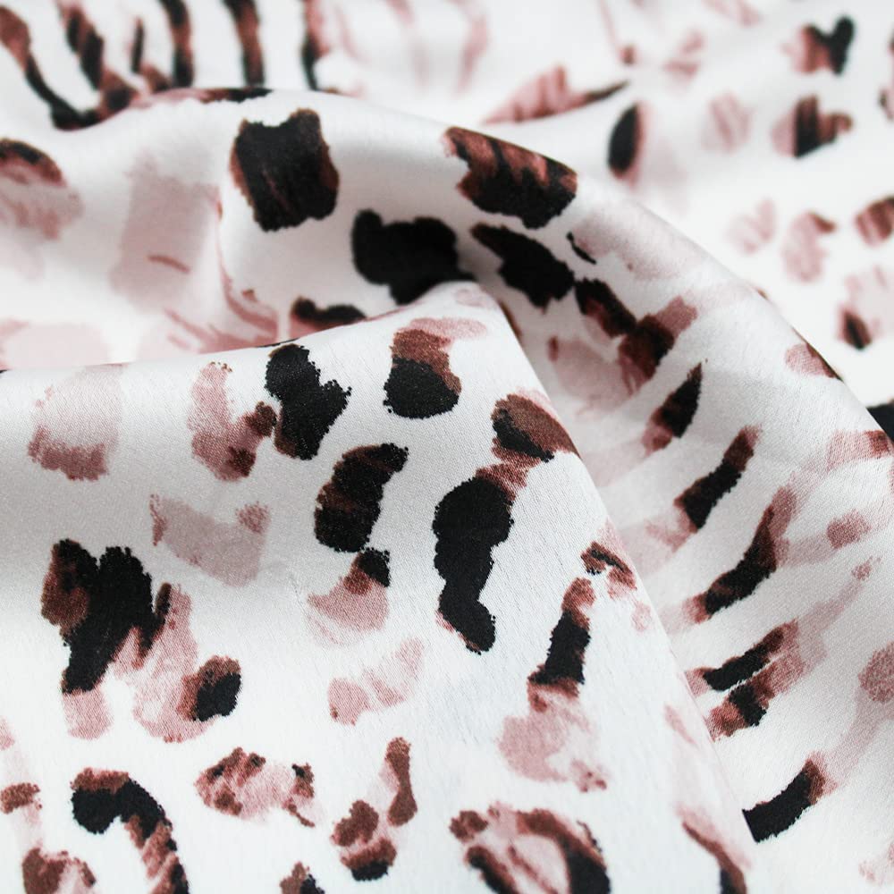 FREE SHIPPING!!! Blush Mauve Leopard Skin Pattern Printed Stretch Satin ...