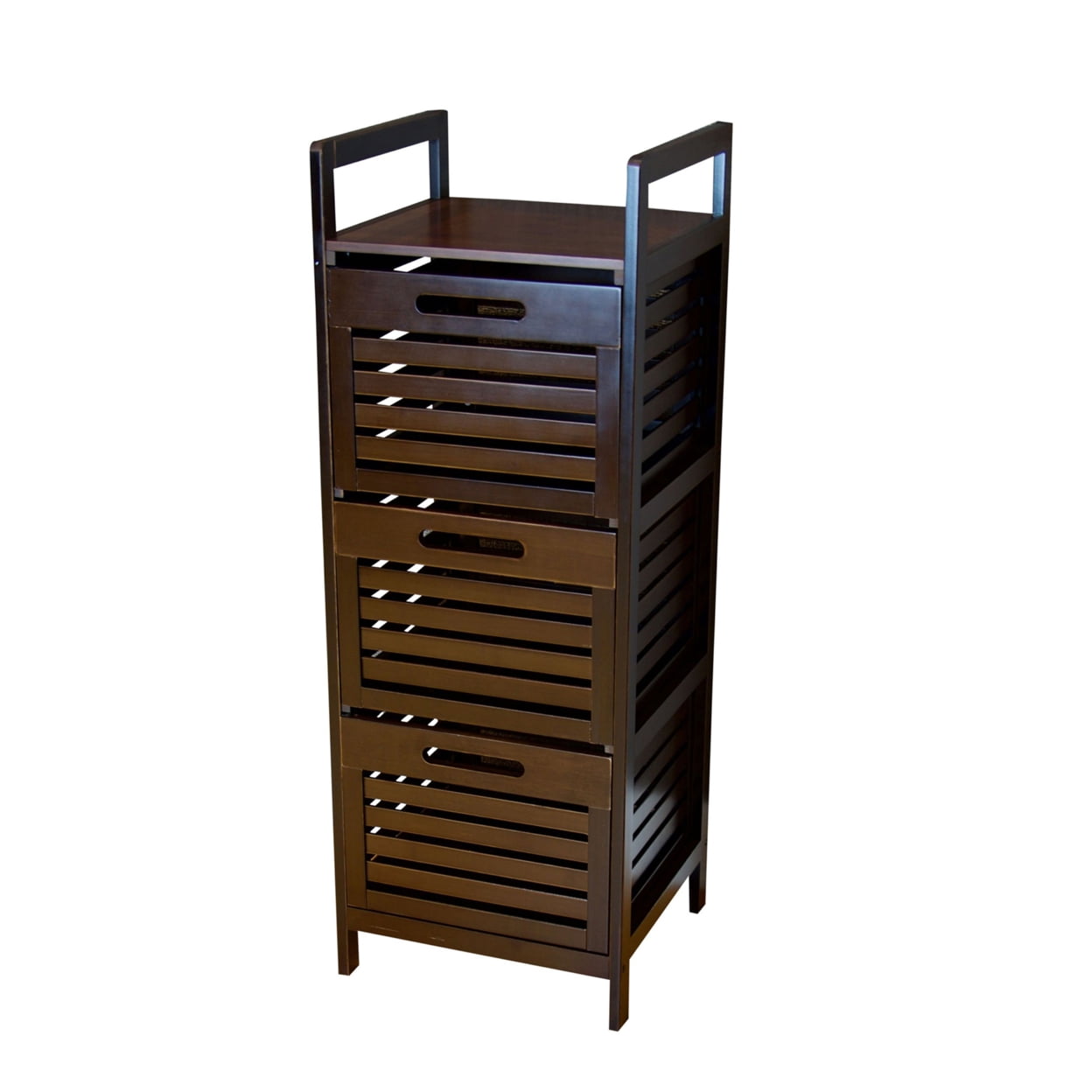 Eccostyle Solid Bamboo 3 Drawer Pantry Tower - Espresso - Walmart.com