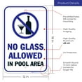 Pool Rules Sign, No Glass Allowed in Pool Area, - Walmart.com