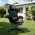 Ergonomic Gaming Chair with Footrest and Massage Lumbar Support, Wide ...