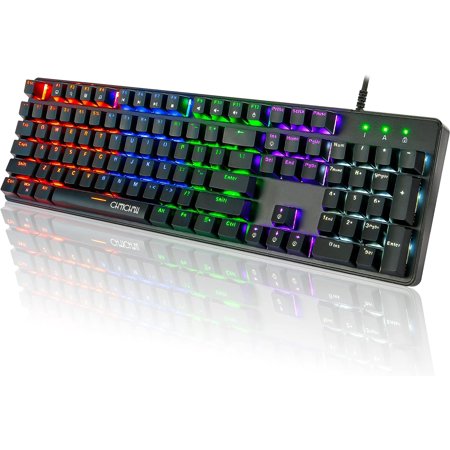 Mechanical Gaming Keyboard Blue Switches, RGB LED Rainbow Backlit ...