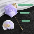24-Pack Flower Lapel Pins for Men, Golden Leaf Rose Boutonnieres Pin ...