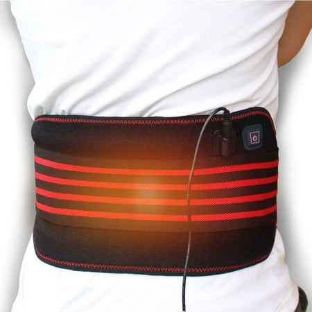 LUO Heated Waist Belt Wrap, 3 Heat Settings, Heating Pad Lumbar Lower ...