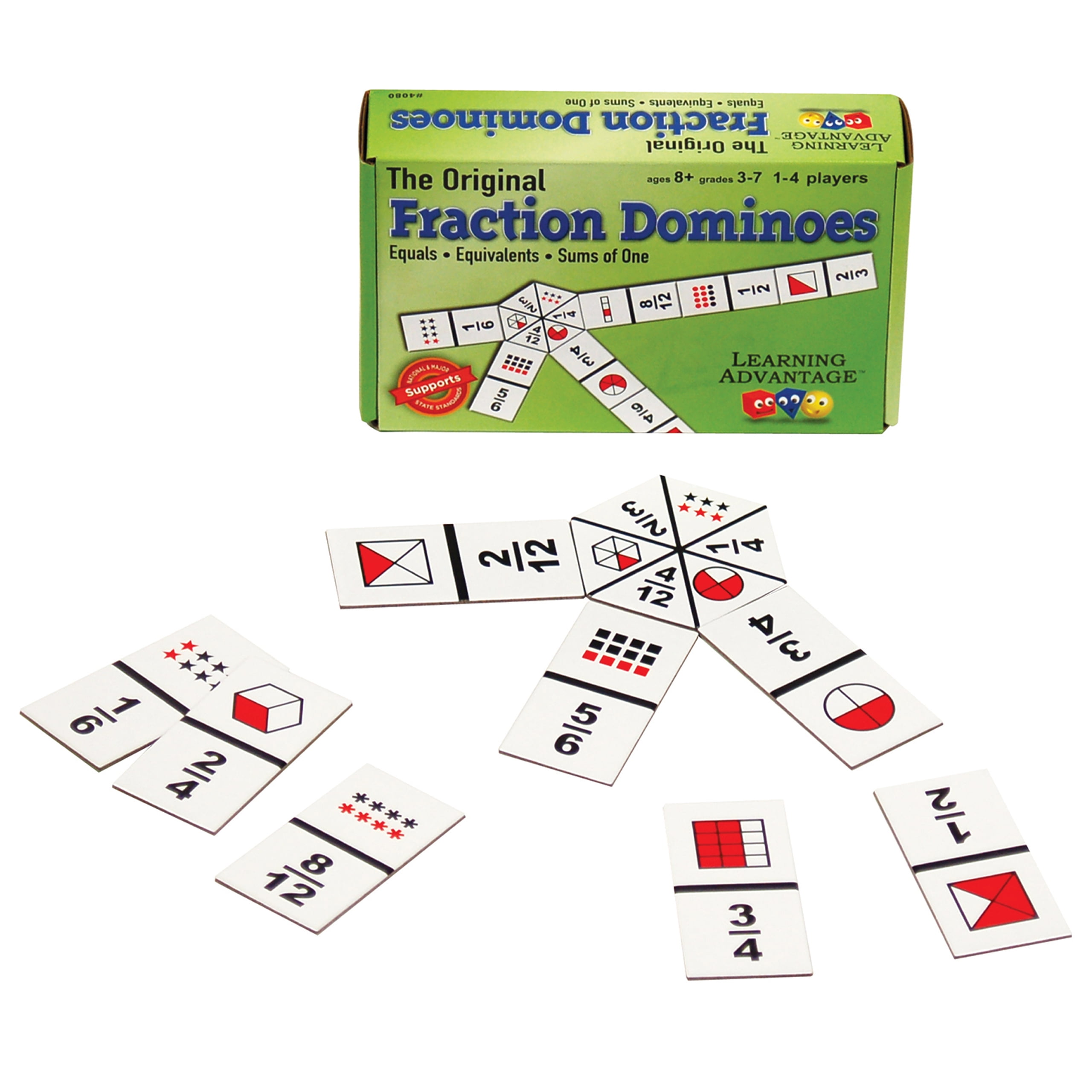 Learning Advantage The Original Fraction Dominoes - 45 Dominoes ...