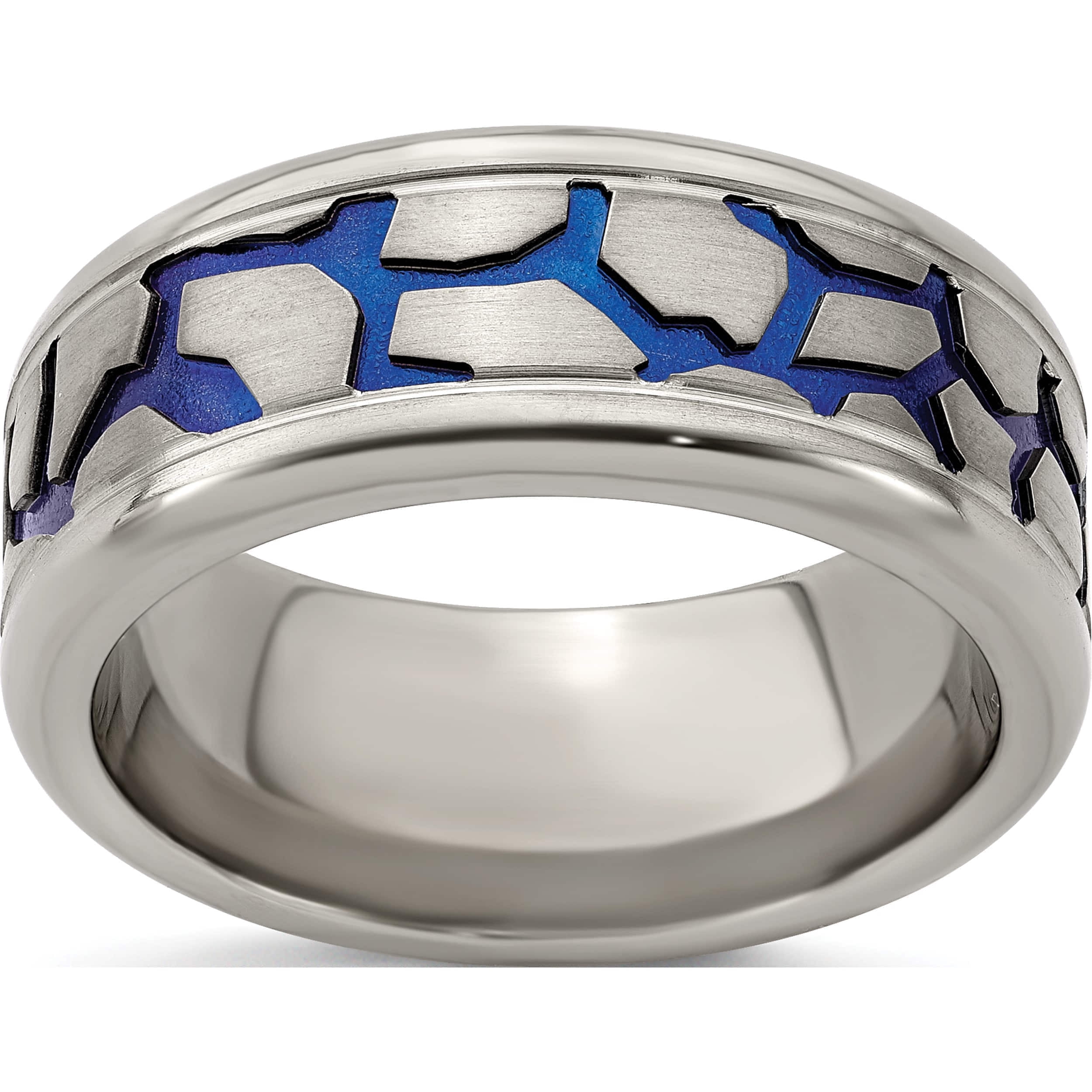 Titanium Blue Anodized Brushed & Polished 9mm Band - Walmart.com