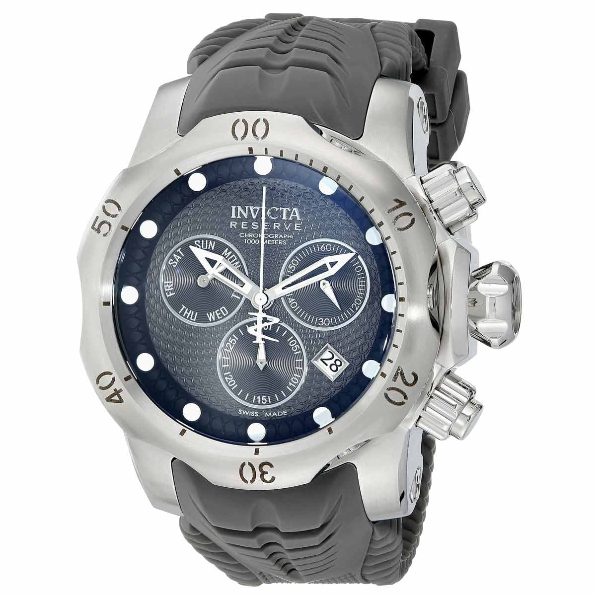 Invicta Men's 19011 Venom Reserve Grey Dial Grey Rubber Strap ...