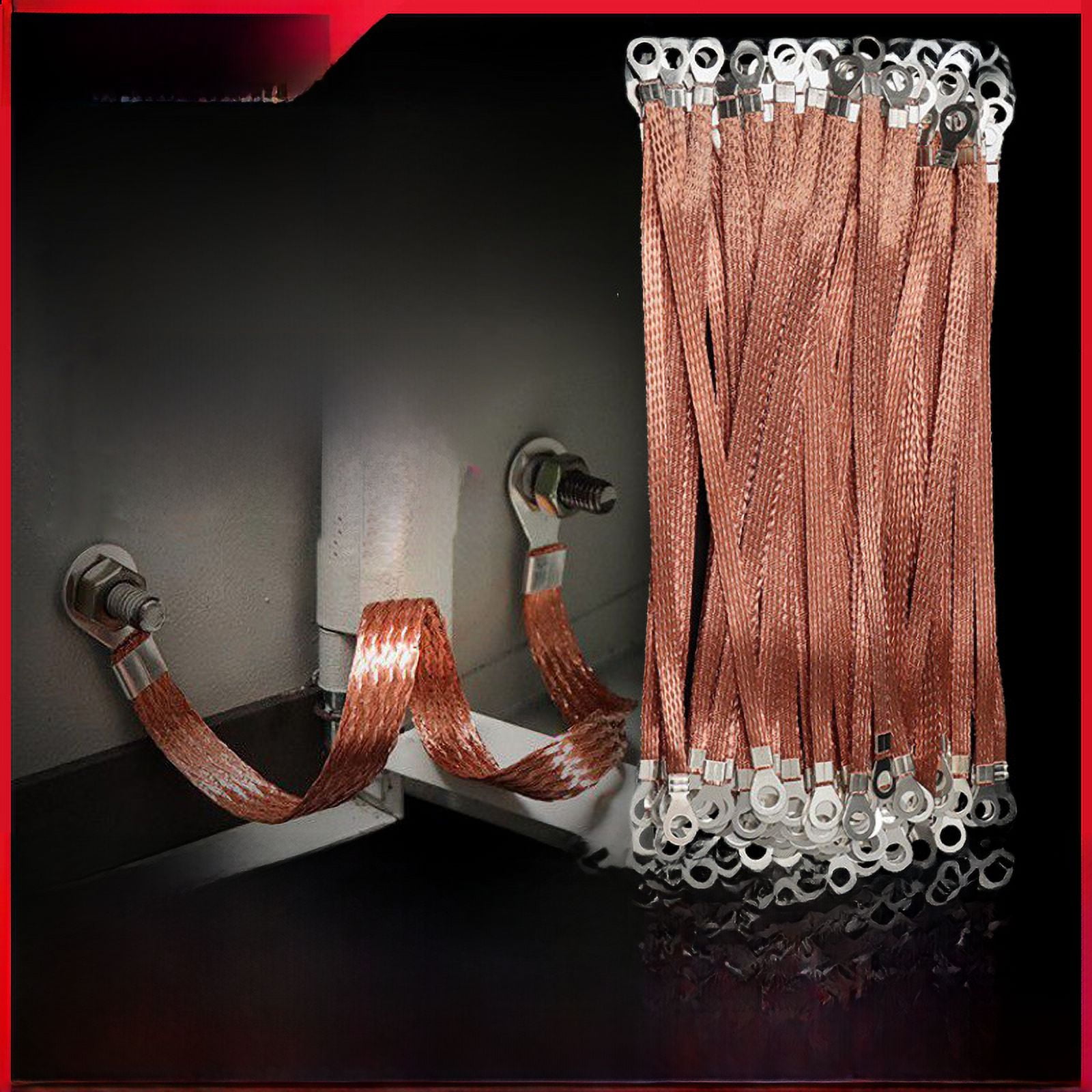 Cable de conexión a tierra de puente, cable trenzado de cobre, cableado cruzado antiestático ...