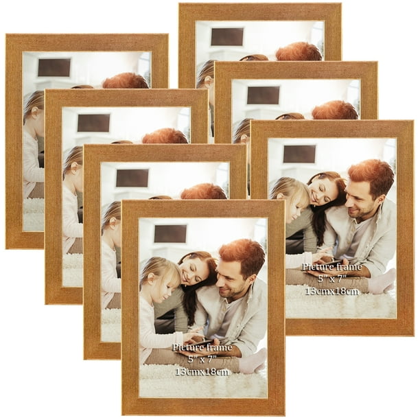 RLAVBL 5x7 Picture Frame Set of 7 , Gold 5 by 7 Photo Frames for Wall ...