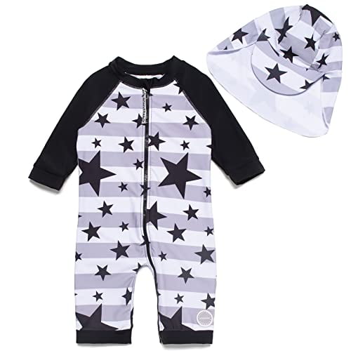 Baby Boy UV Sunsuit One Piece 3 4 Sleeve Kid Full Front Zipper Toddler ...