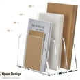 Acrylic Desktop File Sorter Organizer, Upright 3-Section Bookshelf for ...